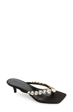 Versace Crystal Kitten Heel Flip Flop