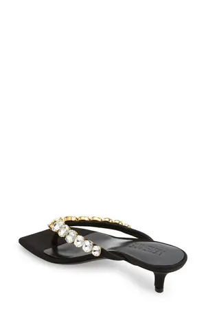 Versace Crystal Kitten Heel Flip Flop
