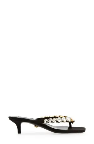 Versace Crystal Kitten Heel Flip Flop