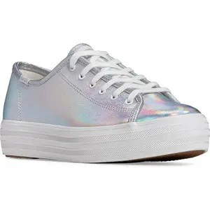KEDS® Triple Kick Platform Sneakers - Silver Multi Leather