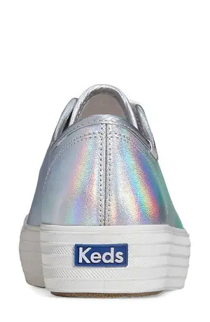 KEDS® Triple Kick Platform Sneakers - Silver Multi Leather