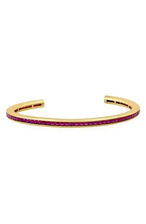 CRISLU Cubic Zirconia Cuff Bracelet - Ruby