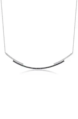 CRISLU Cubic Zirconia Bar Necklace - Black