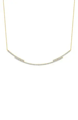 CRISLU Cubic Zirconia Bar Necklace - Gold