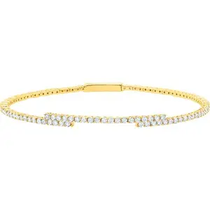 CRISLU Cubic Zirconia Regal Flex Bangle Bracelet - Gold