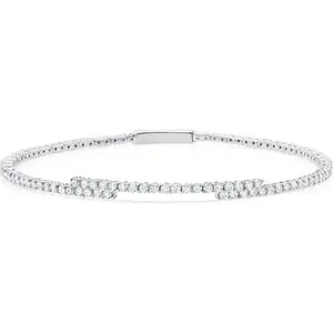 CRISLU Cubic Zirconia Regal Flex Bangle Bracelet - Metallic