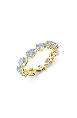 CRISLU Pear-cut Cubic Zirconia Eternity Ring - Gold