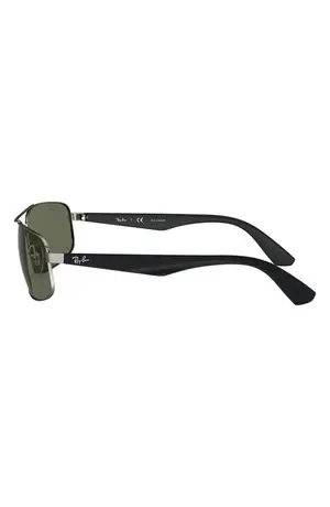Ray-ban 61mm Polarized Rectangular Sunglasses