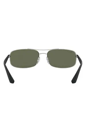 Ray-ban 61mm Polarized Rectangular Sunglasses