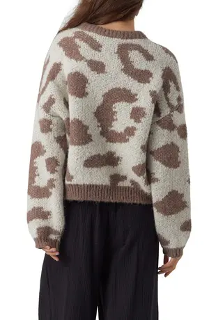 Vero Moda Zelman Pattern Sweater - Birch Detail Brwn Lntl Animal