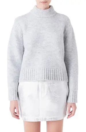 GREY LAB Mock Neck Pullover Sweater - Grey