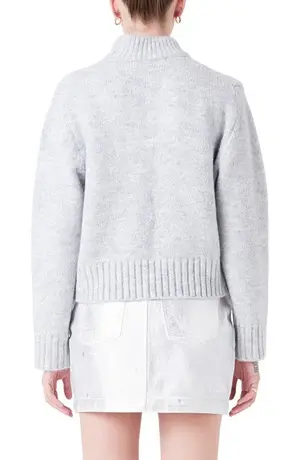 GREY LAB Mock Neck Pullover Sweater - Grey