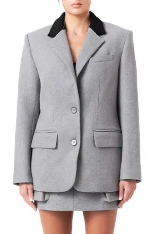 GREY LAB Oversized Wool-blend Blazer