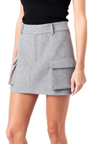 GREY LAB Wool-blend Mini Cargo Skirt - Grey