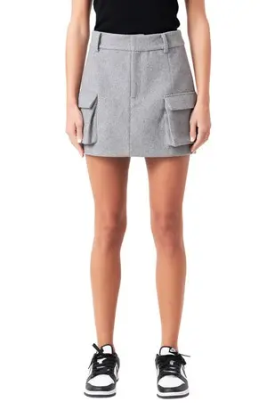 GREY LAB Wool-blend Mini Cargo Skirt - Grey