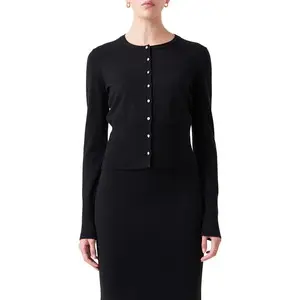 Endless Rose Embellished Button Cardigan - Black