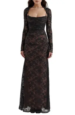 chinese dress ladies ARTEMIS VINTAGE CREAM LACE MAXI DRESS main image 1