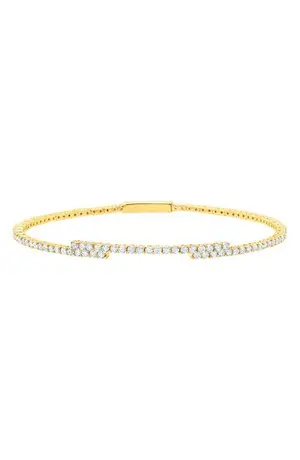 CRISLU Cubic Zirconia Regal Flex Bangle Bracelet - Gold
