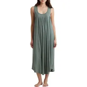 PAPINELLE Kate Pleated Stretch Modal Nightgown - Deep Moss