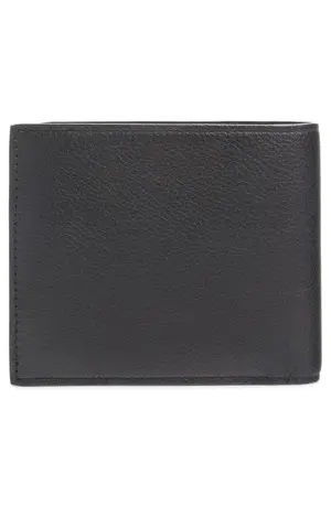 Balenciaga Cash Logo Leather Wallet - Black