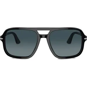 Persol 58mm Polarized Pilot Sunglasses - Black
