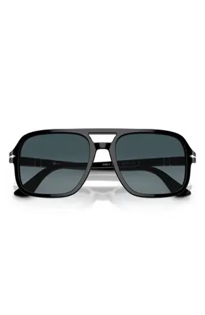 Persol 58mm Polarized Pilot Sunglasses