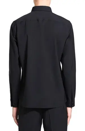 Theory Hugh Stretch Virgin Wool Button-down Shirt