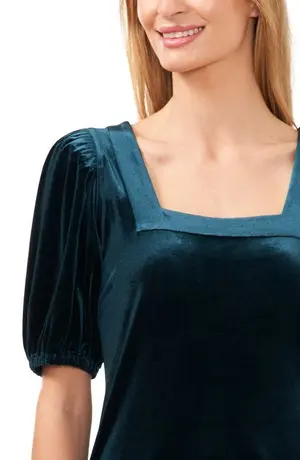 CECE DUPRAZ Square Neck Velvet Top