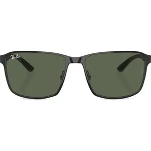 Ray-ban 59mm Square Frame Gradient Sunglasses - Black Silver