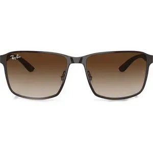 Ray-ban Ray-Ban 59mm Square Frame Gradient Sunglasses Gunmetal