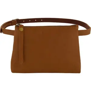 THE FRYE COMPANY Zip Top Leather Belt Bag - Tan