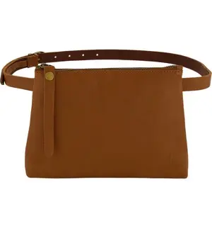THE FRYE COMPANY Zip Top Leather Belt Bag