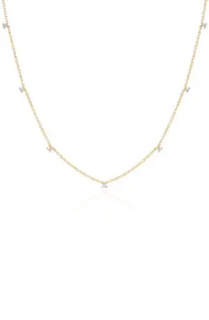 Ef Collection Prong Set Diamond Necklace - 14k Yellow Gold