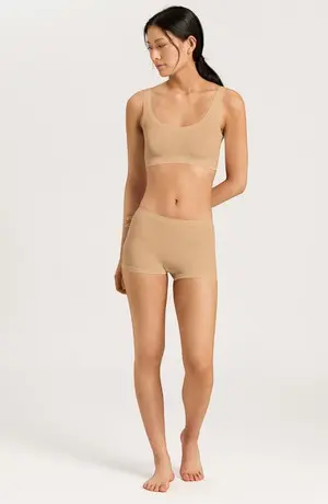 Hanro Touch Feel High Waist Boyshorts - Beige