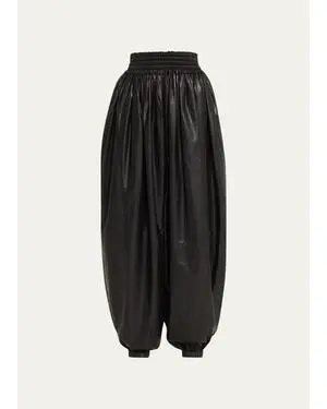 Marc Jacobs High-waist Gathered Leather Pants