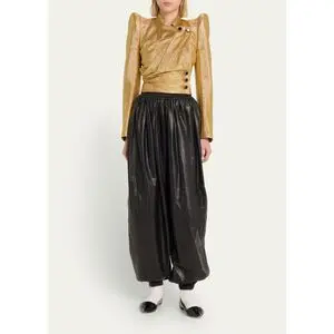 Marc Jacobs High-waist Gathered Leather Pants