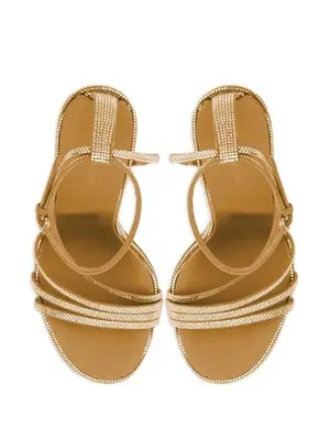 FERRAGAMO 105mm Crystal-embellished Leather Sandals