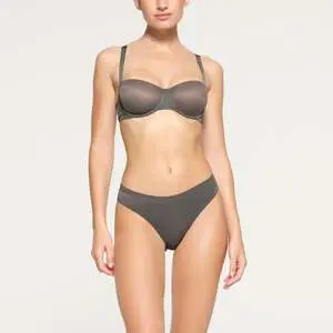 SKIMS No Show Unlined Balconette Bra Gunmetal