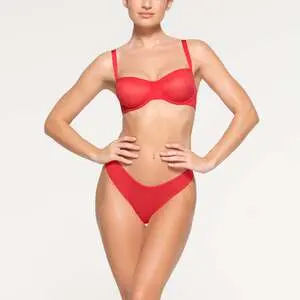 SKIMS No Show Unlined Balconette Bra Red