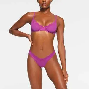 SKIMS Unlined Scoop Bra | Black | 38b | Fits Everybody Lace Lollipop