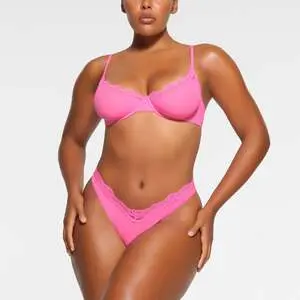 SKIMS Unlined Scoop Bra | Black | 38b | Fits Everybody Lace Taffy