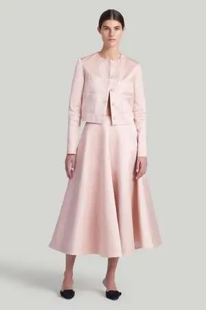 Altuzarra Varda A-Line Leather Skirt Apple Blossom