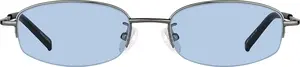 Zenni Oval Half-rim Stainless Steel Eyeglasses - Gray