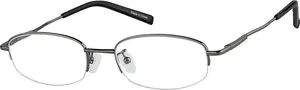 Zenni Oval Half-rim Stainless Steel Eyeglasses - Gray