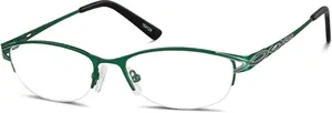 Zenni Oval Half-rim Stainless Steel Eyeglasses - Green