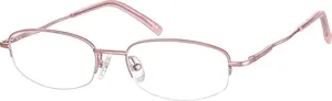 Zenni Oval Half-Rim Stainless Steel Eyeglasses Rose Gold