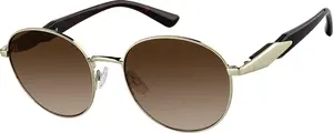 Zenni Round Full Rim Frame Sunglasses Gold