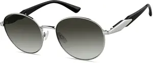 Zenni Round Full Rim Frame Sunglasses - Silver
