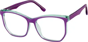 Zenni Geometric Full Rim Eyeglasses Purple