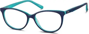 Zenni Retro Oval Full Rim Frame Blue